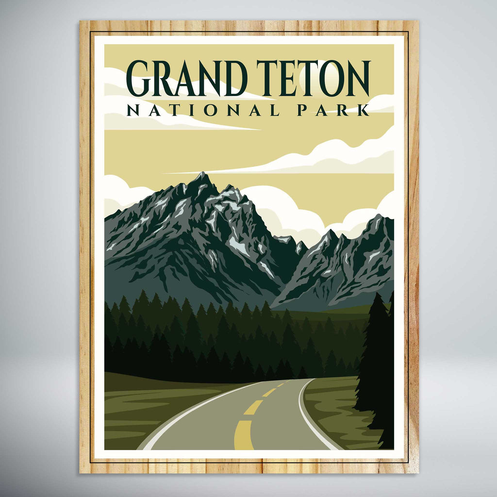 Grand Teton National Park Travel Poster – Fire & Pine