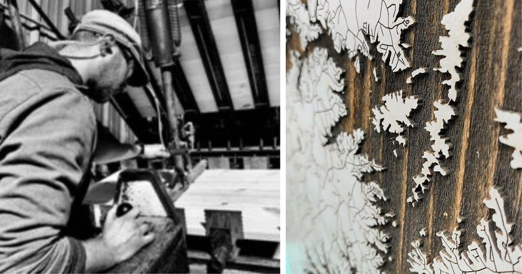 Unique artisan crafted wooden maps that feature specific locations thr ...