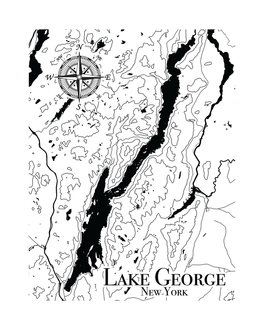 FP0234 - Lake George, NY - MD Bamboo Cutting Board (Standard)