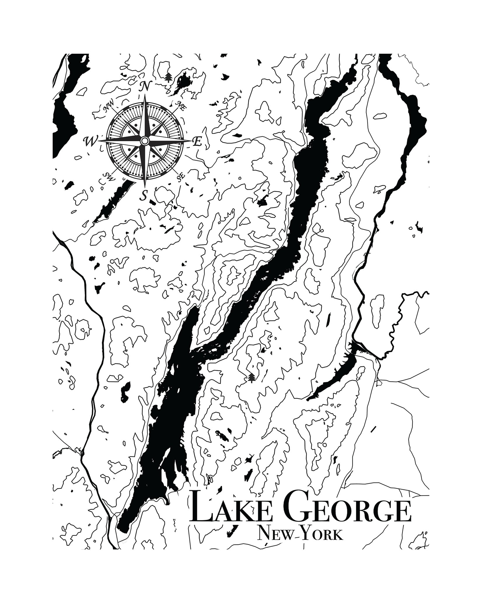 FP0234 - Lake George, NY - MD Bamboo Cutting Board (Standard)