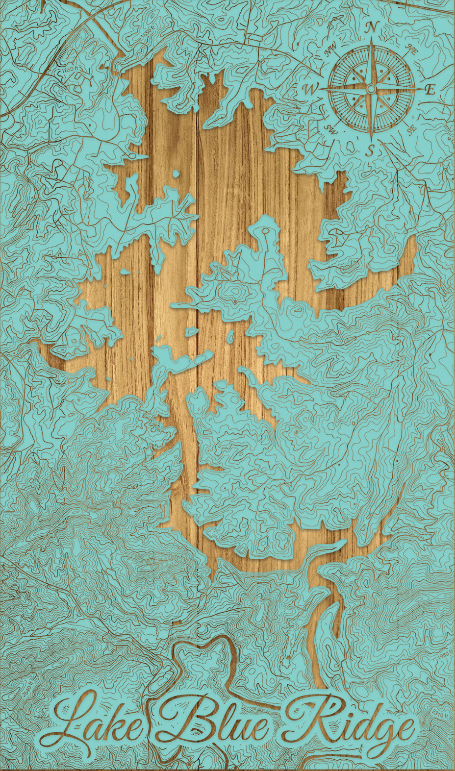 FP1695 - Lake Blue Ridge, GA Engraved Map (Bronze)