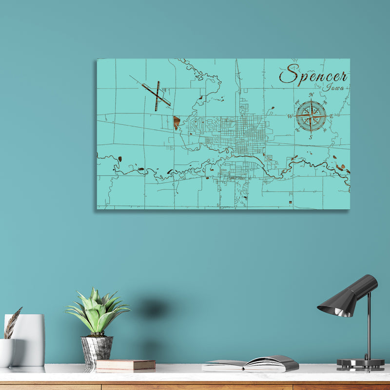 Spencer, Iowa Street Map – Fire & Pine