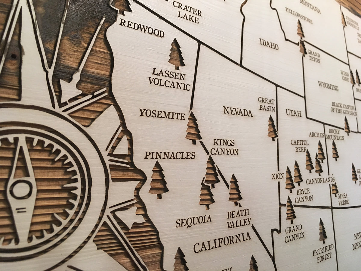 Engraved Wood Maps | Fire & Pine | Bluffton, SC