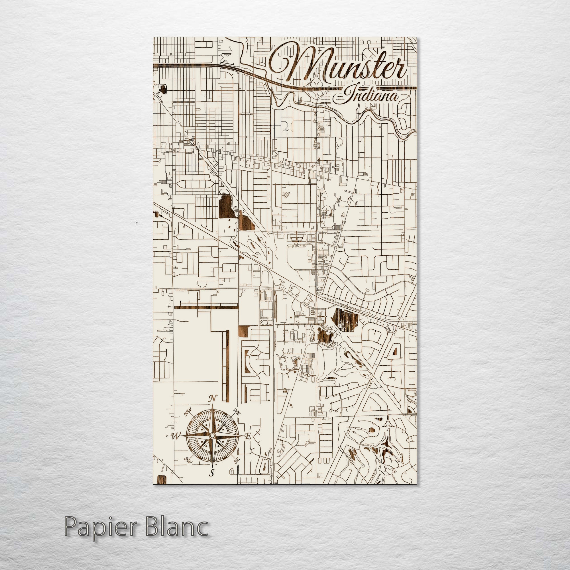 Munster, Indiana Street Map – Fire & Pine