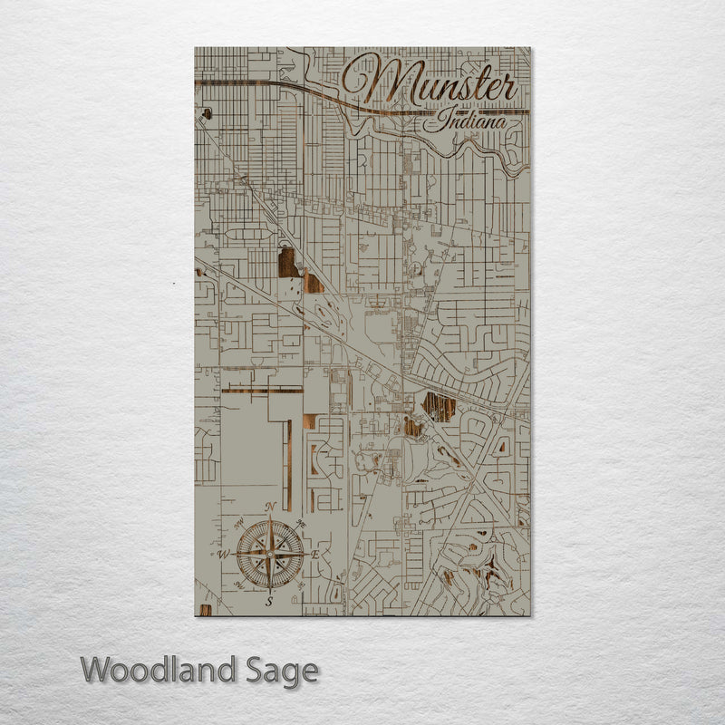 Munster, Indiana Street Map – Fire & Pine
