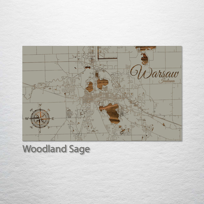 Warsaw, Indiana Street Map – Fire & Pine