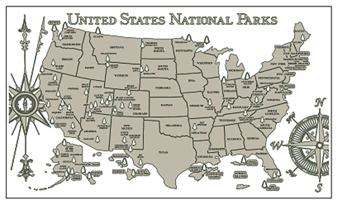 FP0553 - United States National Parks Metal Micro Map (Standard)