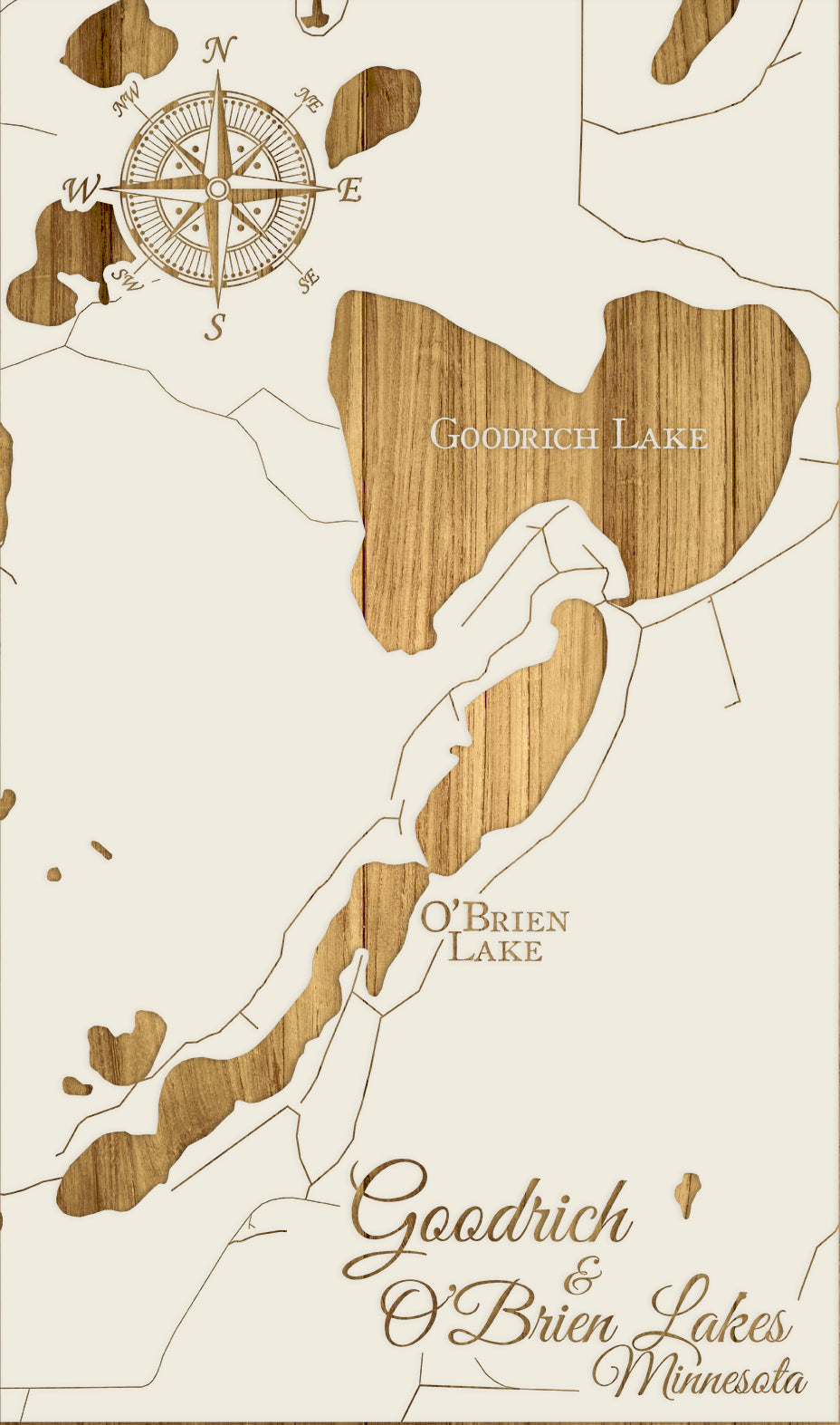 FP0822 - Goodrich Obrien Lakes, MN Engraved Map (Standard)