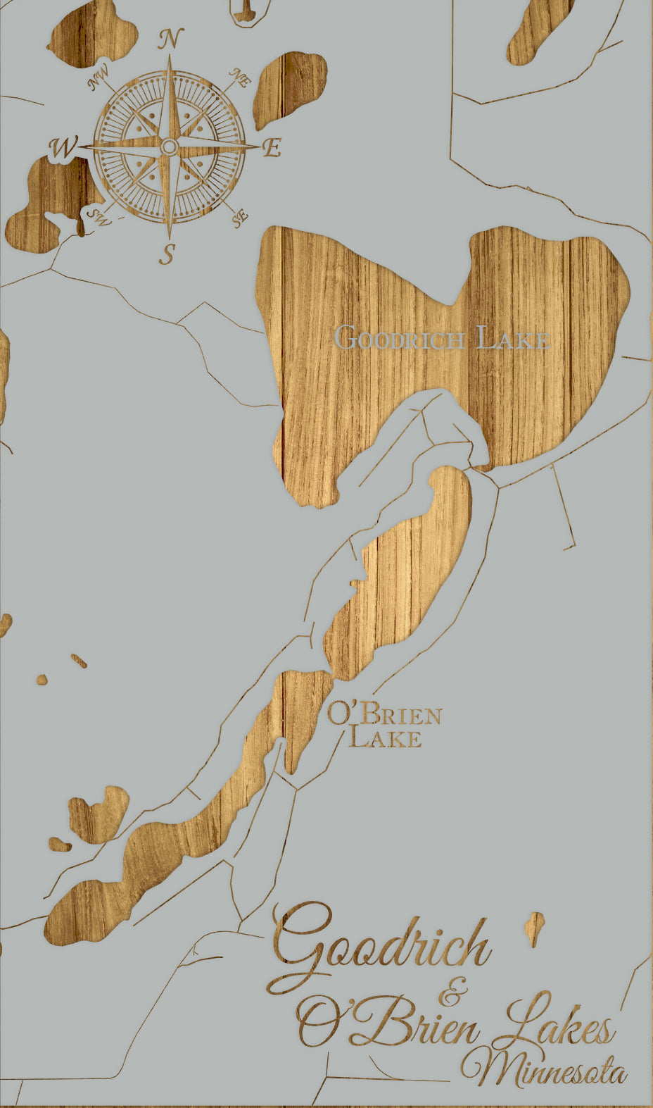 FP0822 - Goodrich Obrien Lakes, MN Engraved Map (Standard)