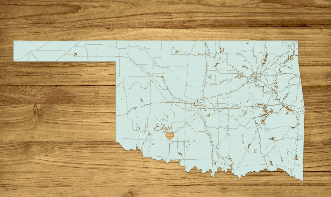 FP1284 - Elgin, OK Engraved Map (Standard)