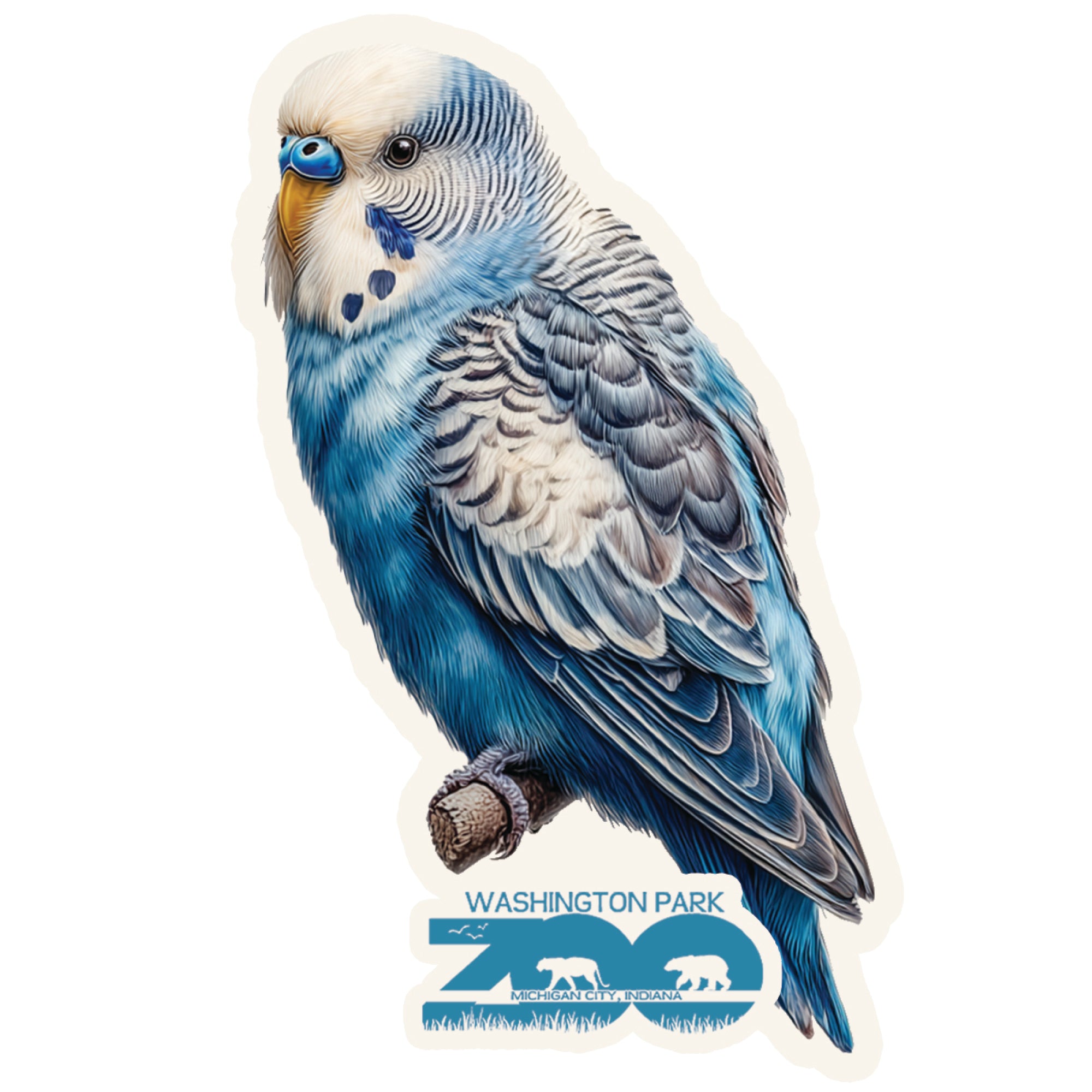 FP1871 - Washington Park Zoo, IN (Parakeet) Printed Die Cut Magnet (St