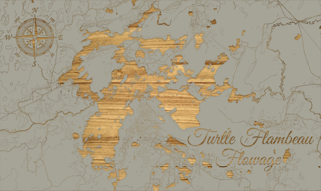 FP1667 - Turtle Flambeau Flowage, WI Engraved Map (Standard)