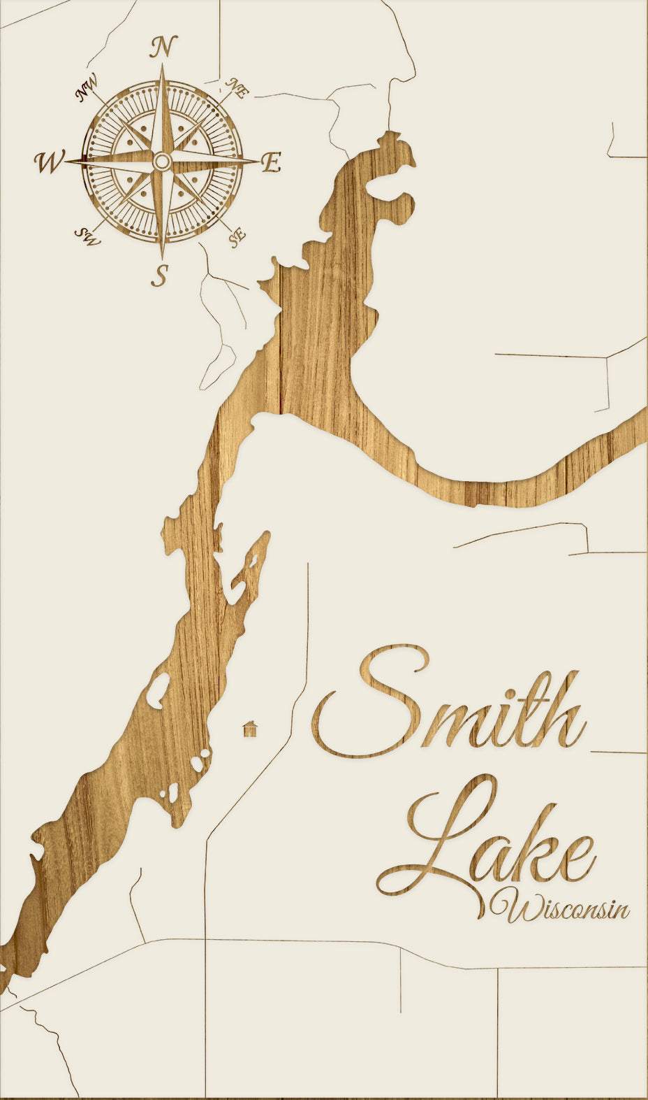 FP0261 - Smith Lake, WI Engraved Map (Standard)