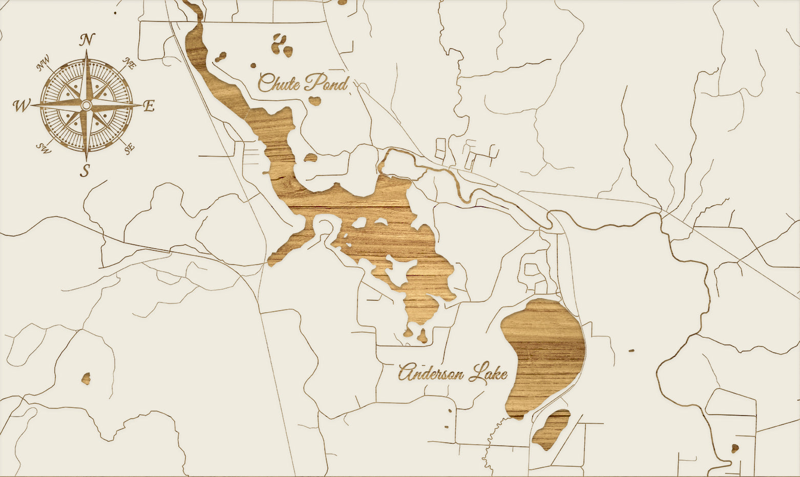 FP1034 - Chute Pond Area, WI Engraved Map (Standard)