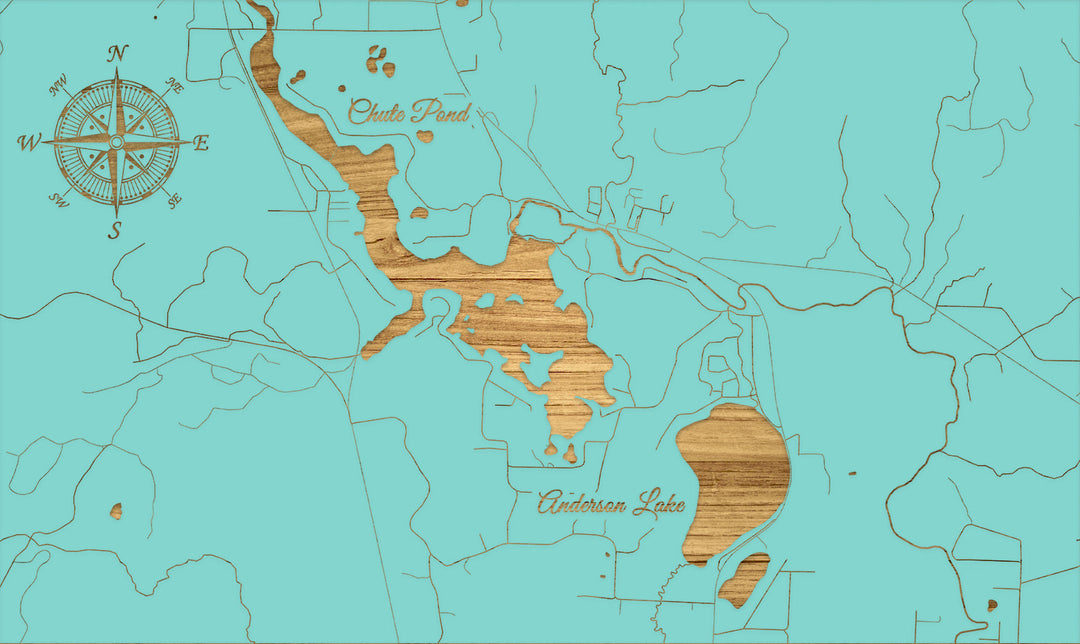 FP1034 - Chute Pond Area, WI Engraved Map (Standard)