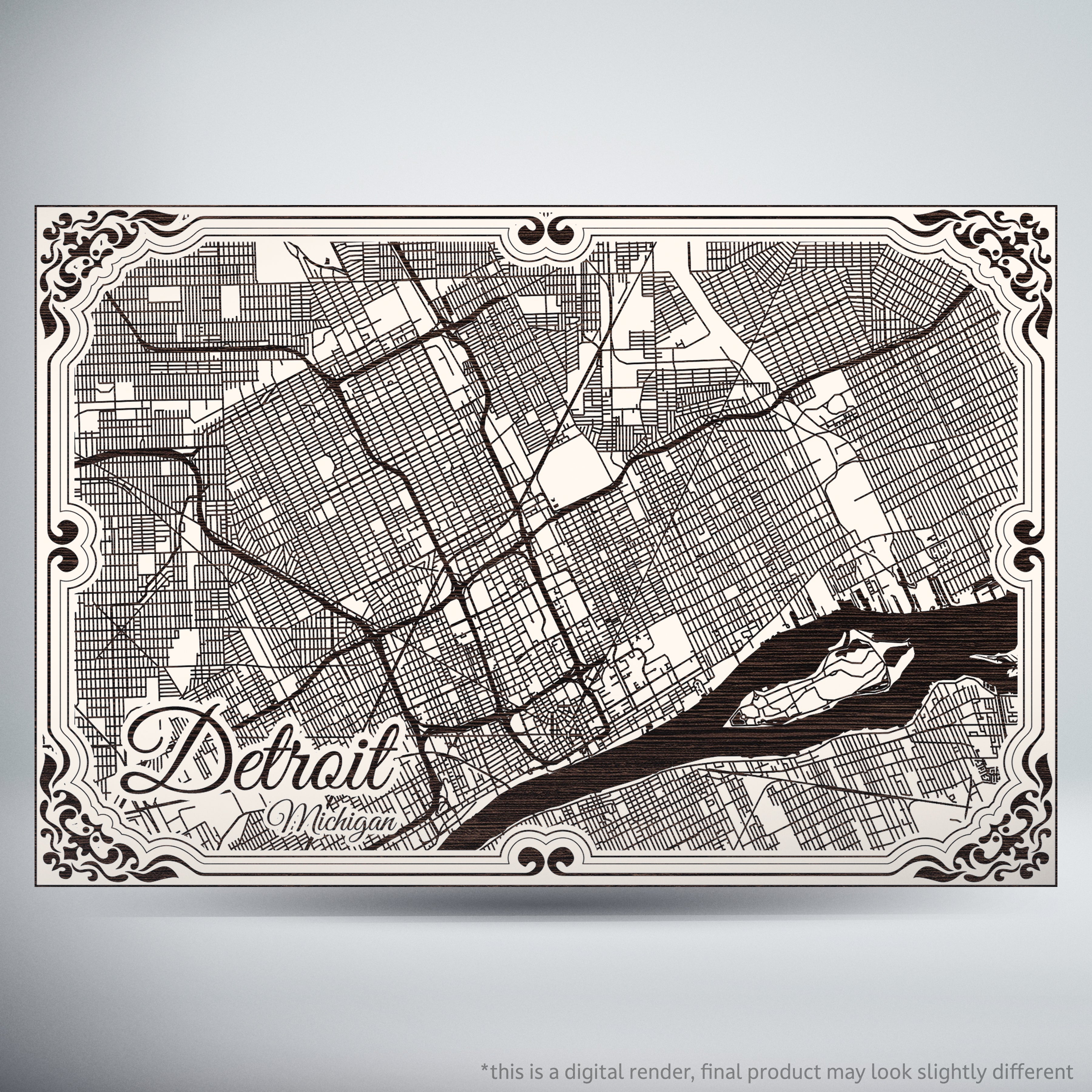 FP0429 - Detroit, MI Engraved Magnet (Standard)