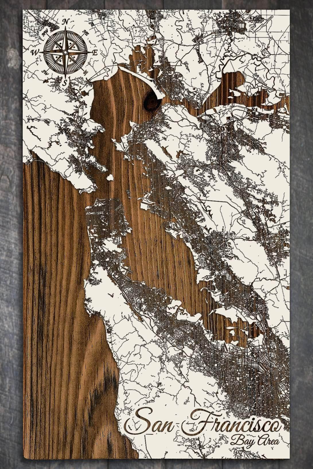 FP1070 - San Francisco, Bay Area Engraved Map (Standard)