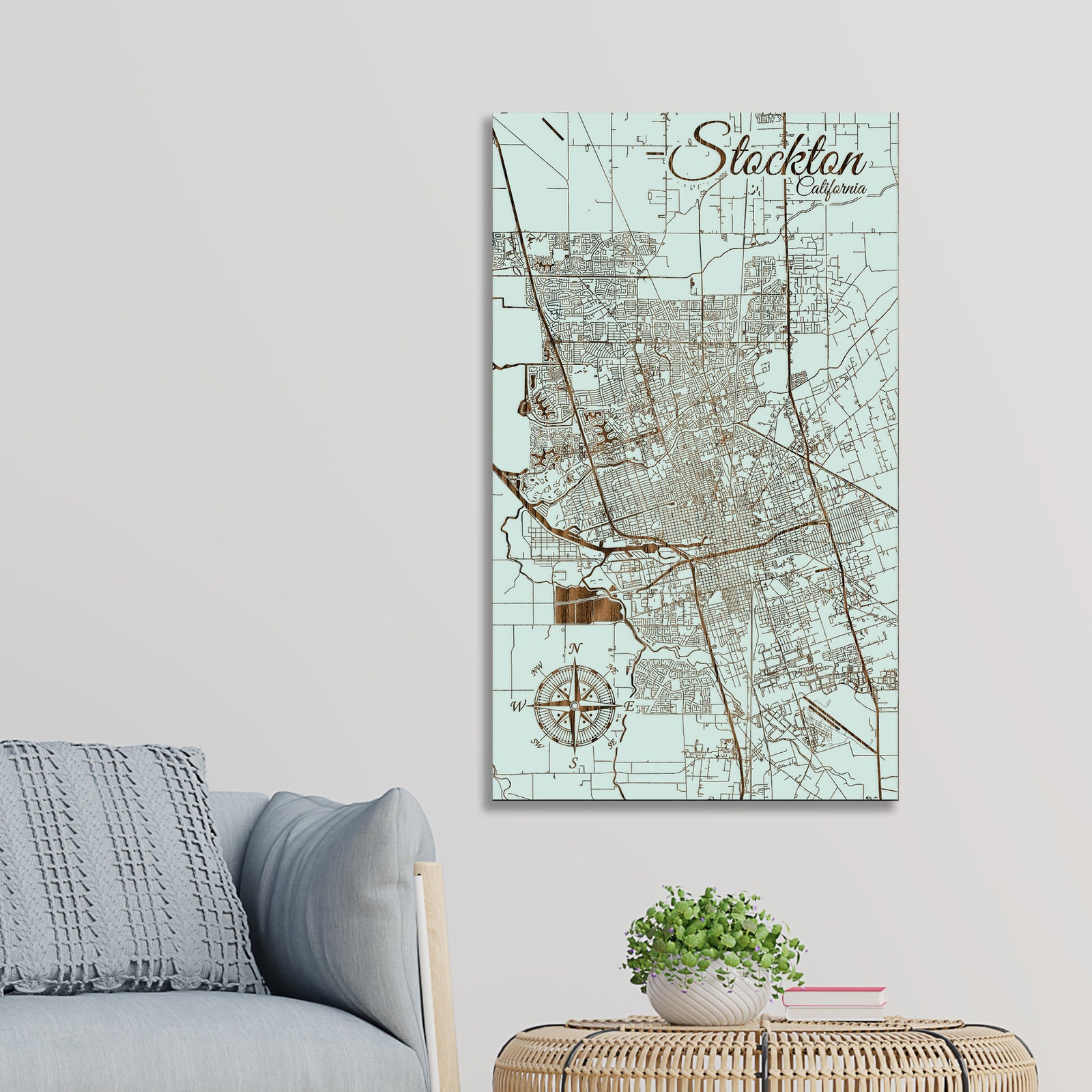 Stockton, California Street Map – Fire & Pine