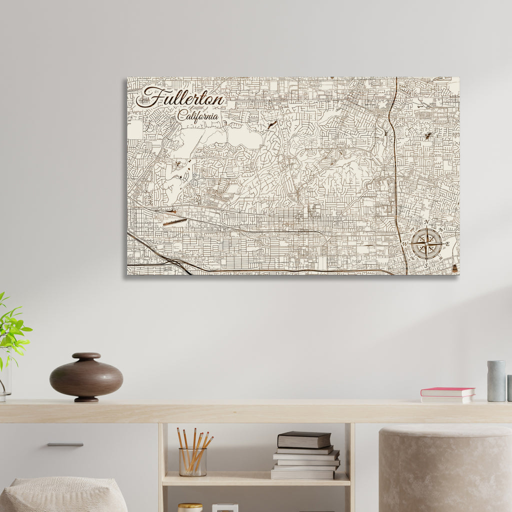 Fullerton, California Street Map – Fire & Pine