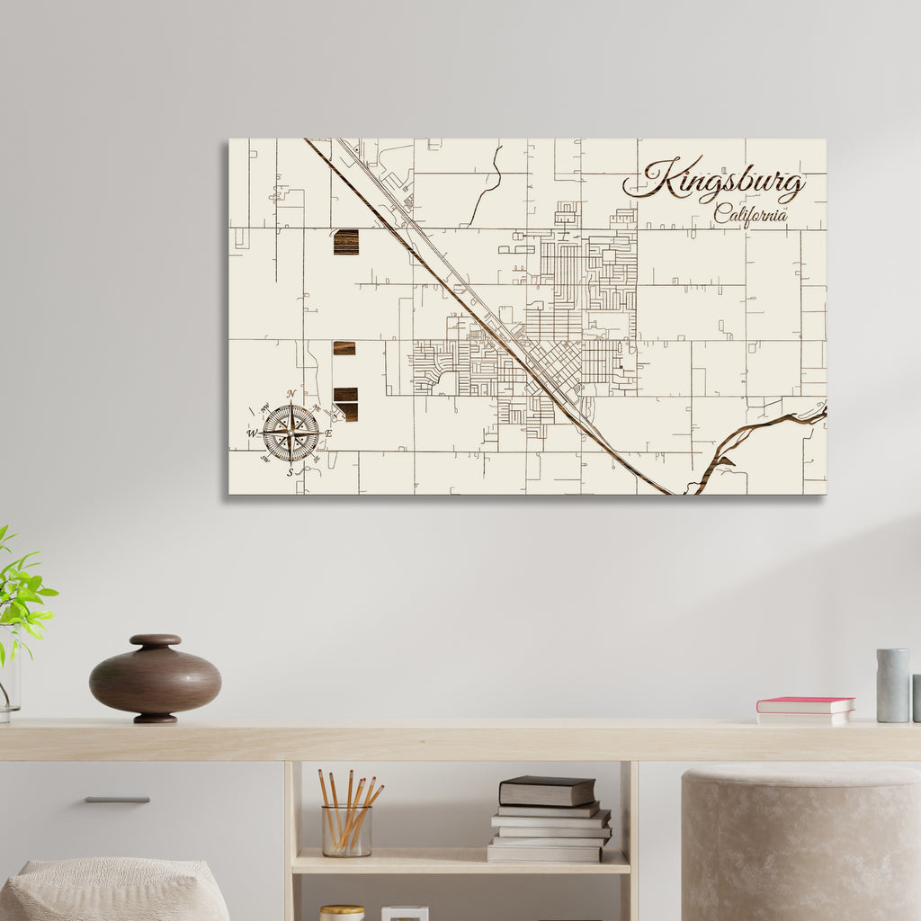 Kingsburg, California Street Map – Fire & Pine