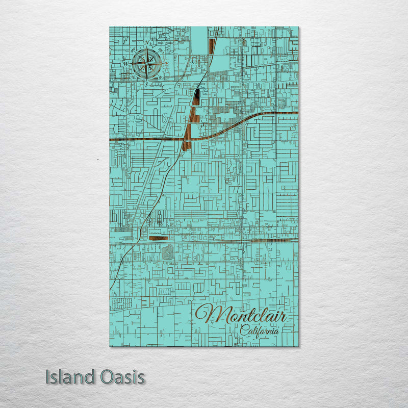 Montclair, California Street Map – Fire & Pine