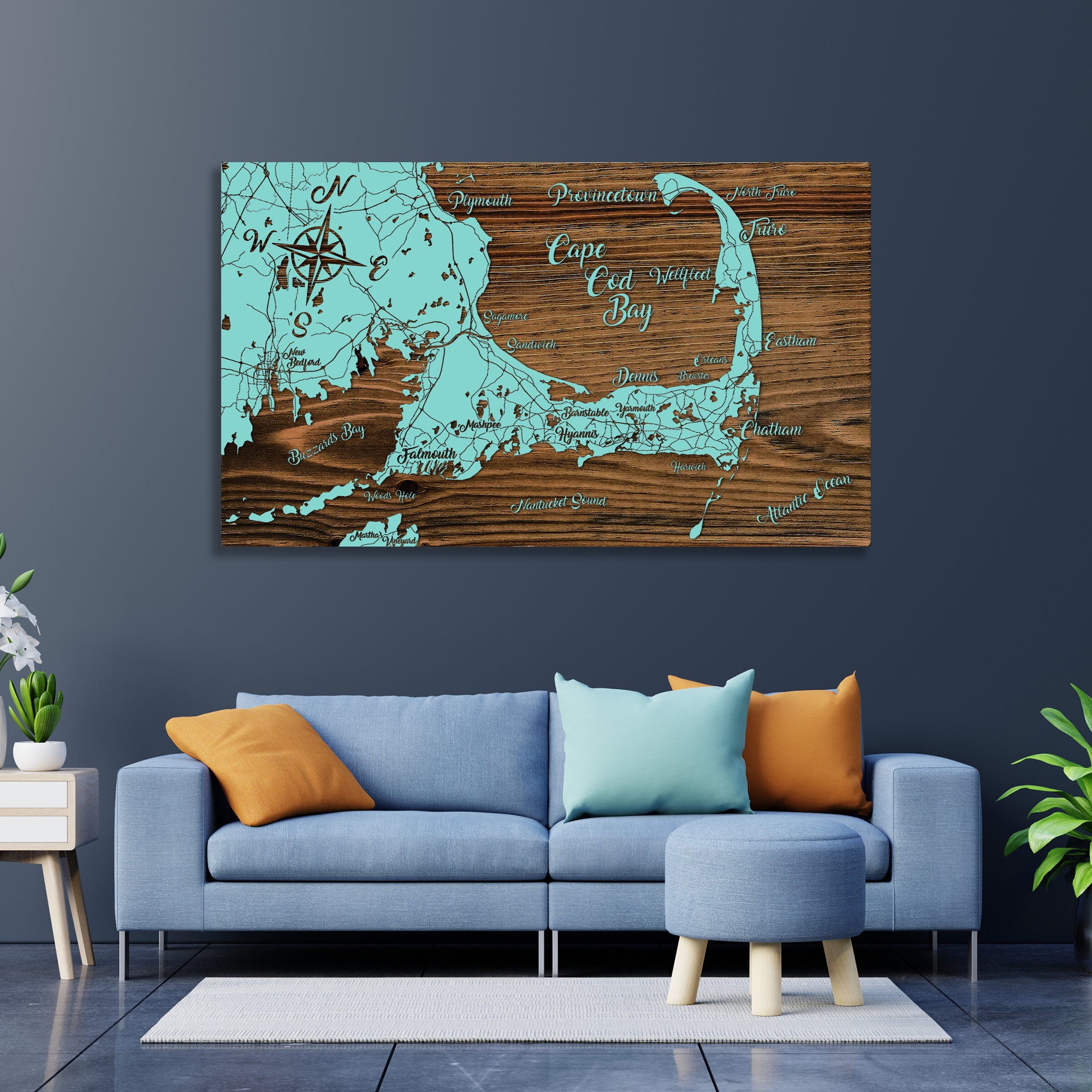 Cape Cod Bay, Massachusetts Whimsical Map