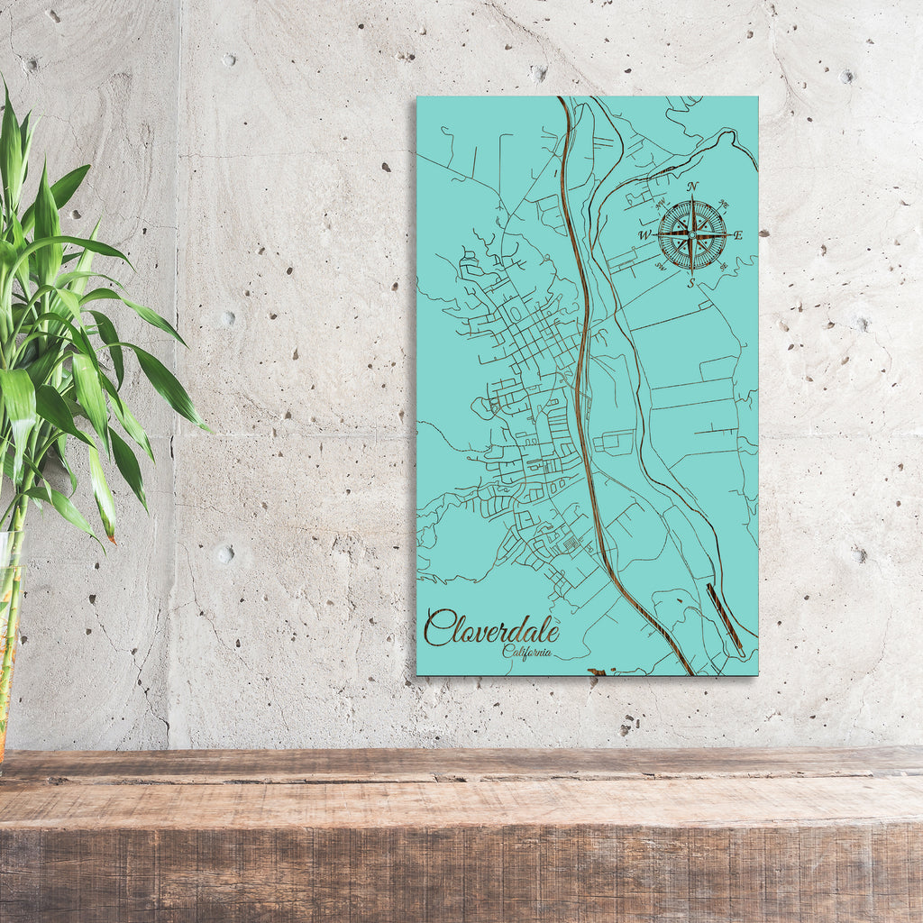 Cloverdale, California Street Map – Fire & Pine