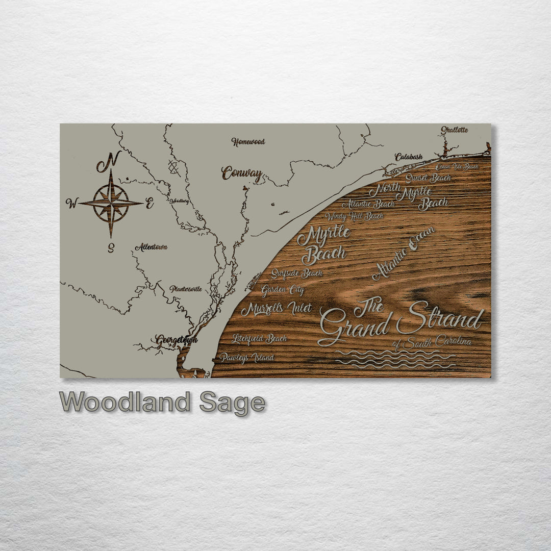 Grand Strand, South Carolina Whimsical Map