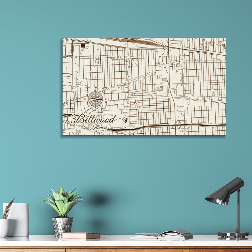 Bellwood, Illinois Street Map – Fire & Pine