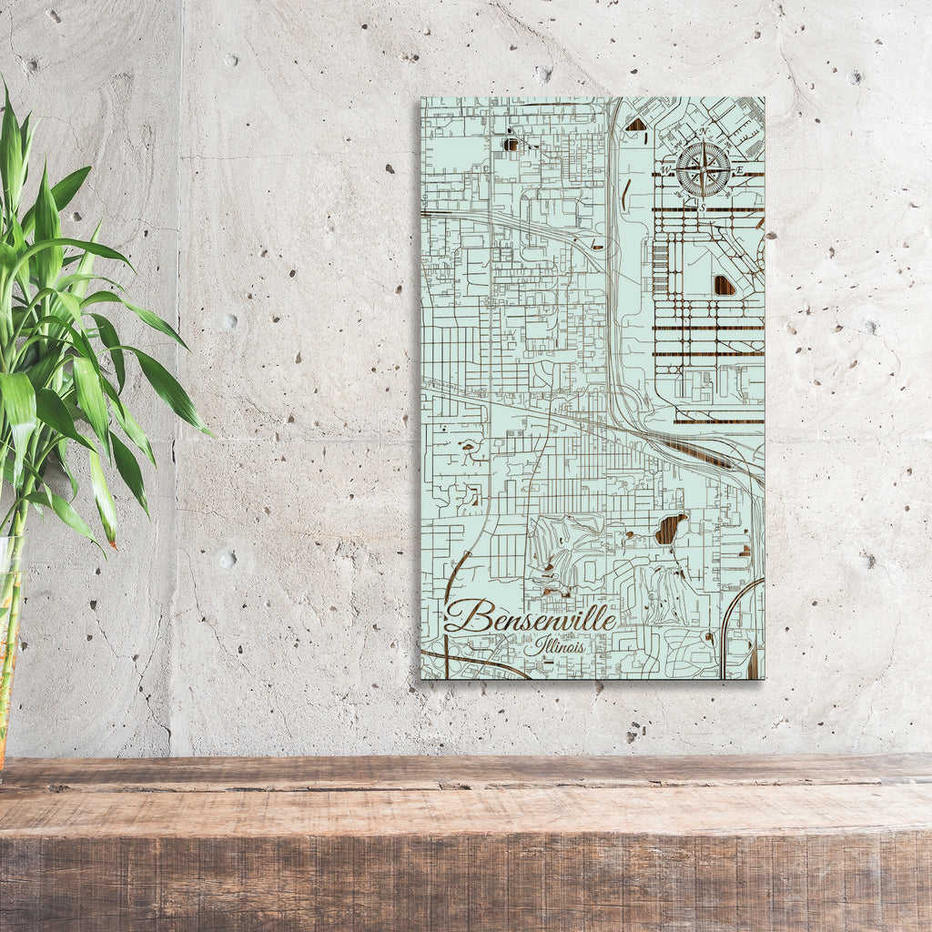 Bensenville, Illinois Street Map – Fire & Pine