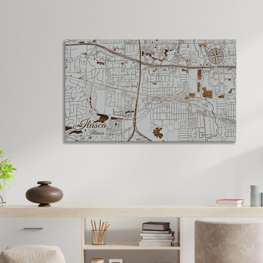 Itasca, Illinois Street Map – Fire & Pine