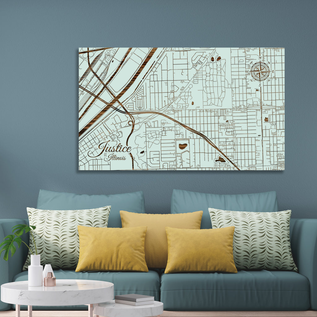 Justice, Illinois Street Map – Fire & Pine