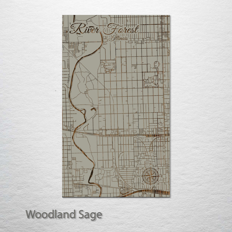 River Forest, Illinois Street Map – Fire & Pine