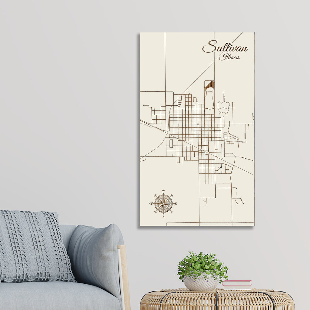 Sullivan, Illinois Street Map – Fire & Pine