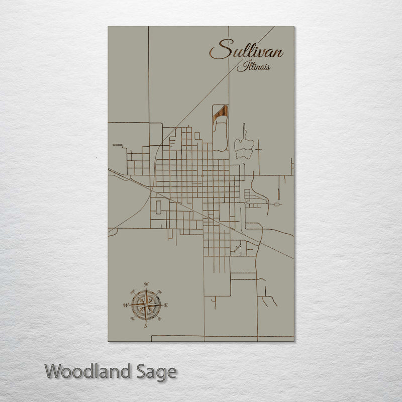 Sullivan, Illinois Street Map – Fire & Pine