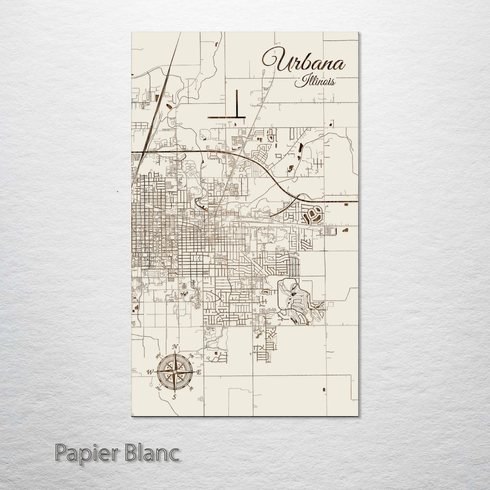 Urbana, Illinois Street Map – Fire & Pine