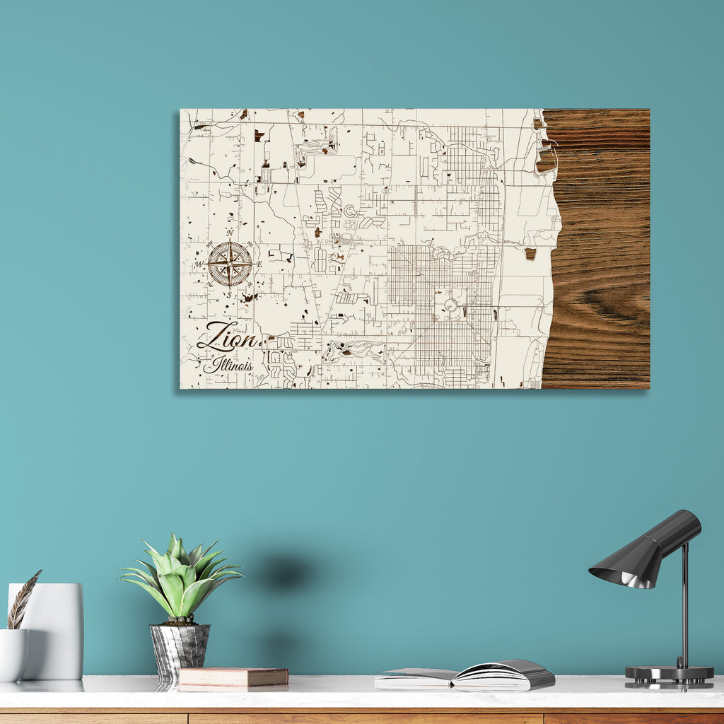 Zion, Illinois Street Map – Fire & Pine