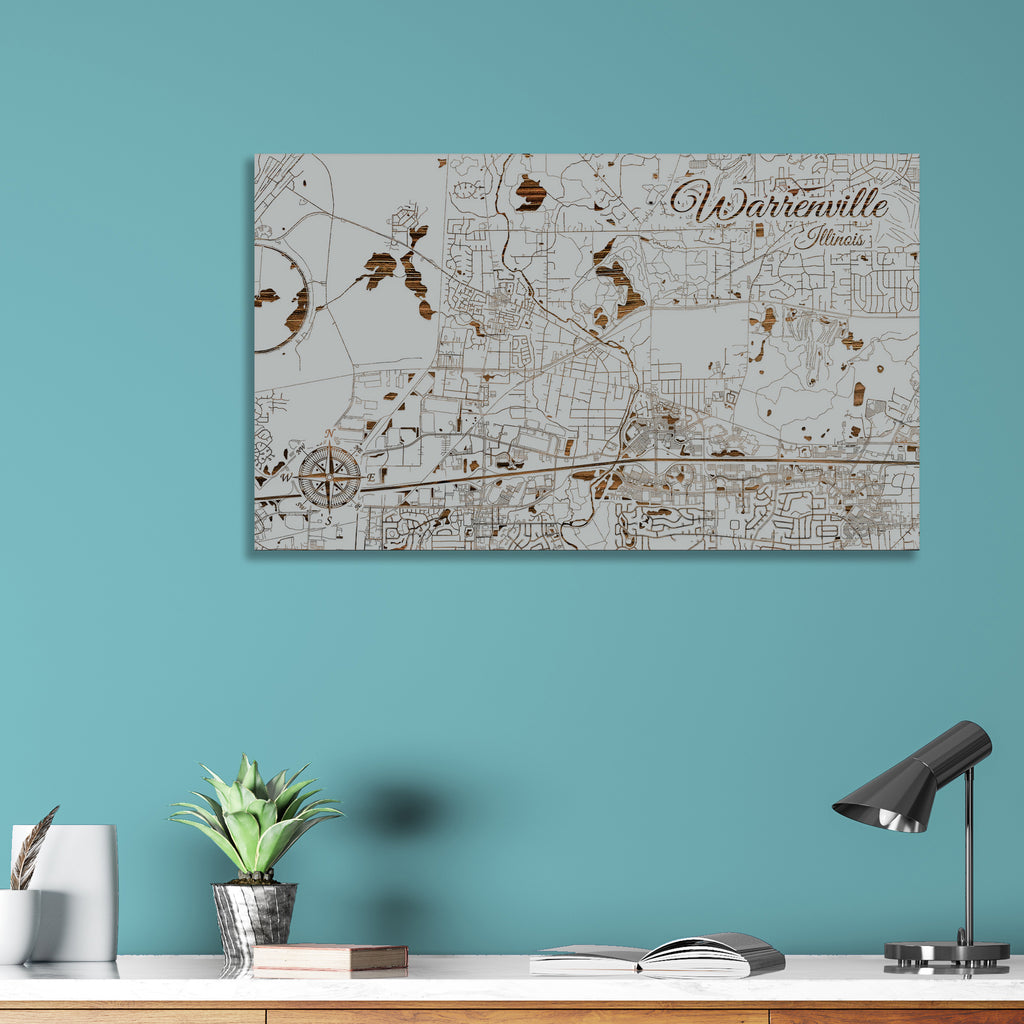 Warrenville, Illinois Street Map – Fire & Pine