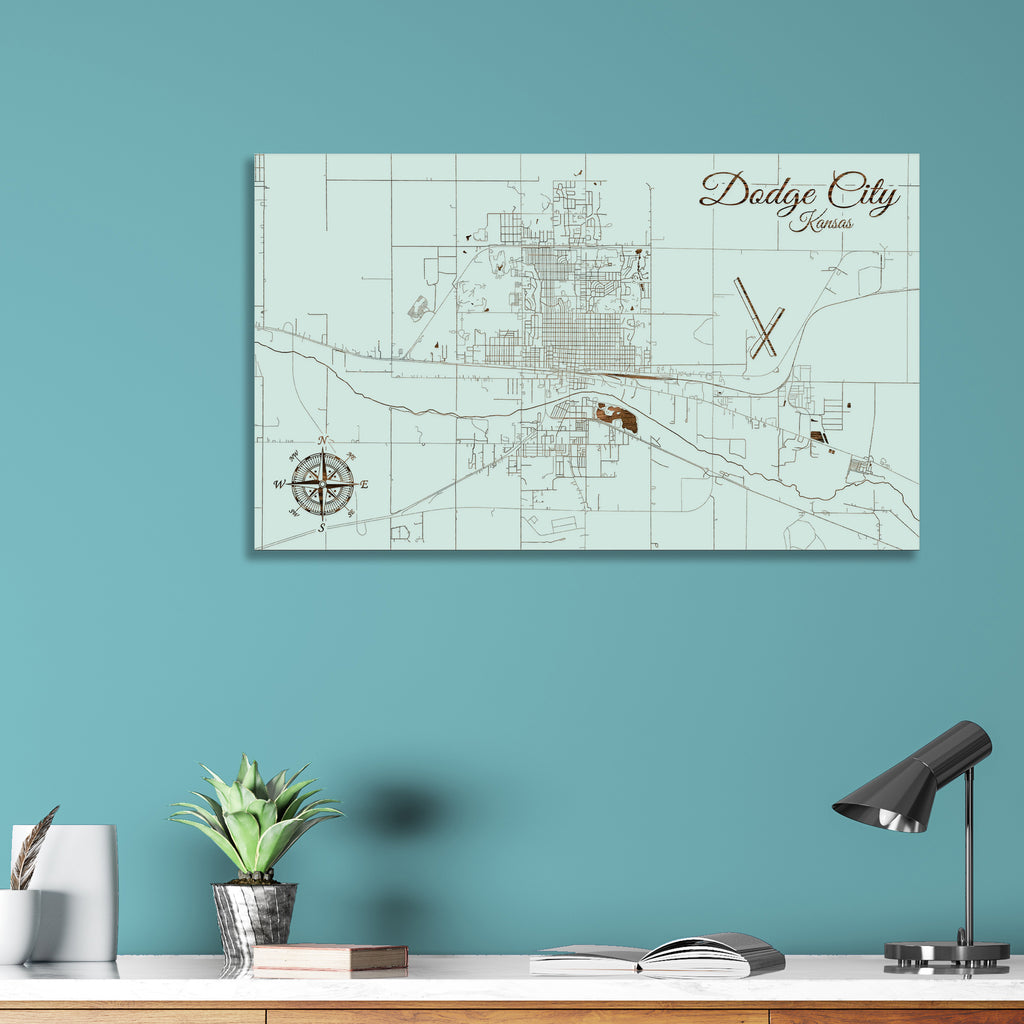 Dodge City, Kansas Street Map – Fire & Pine