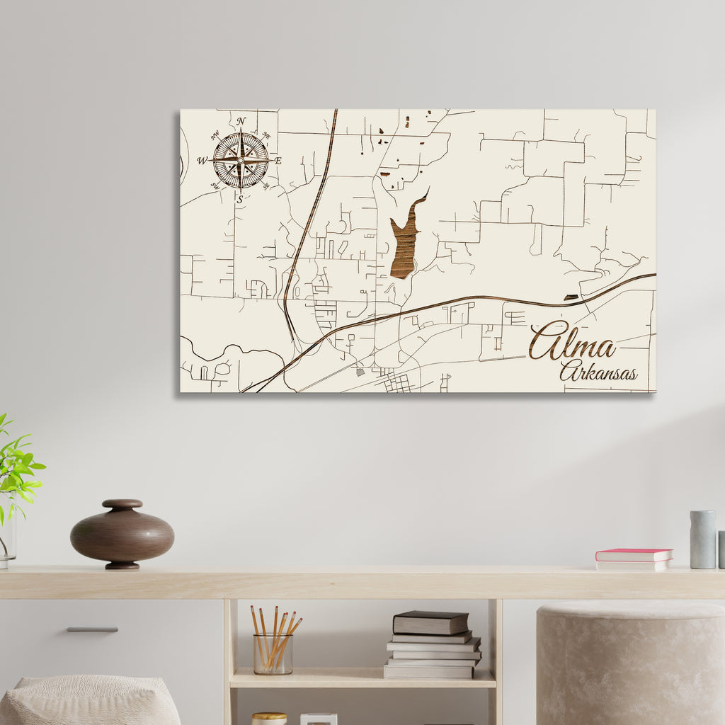 Alma, Arkansas Street Map – Fire & Pine