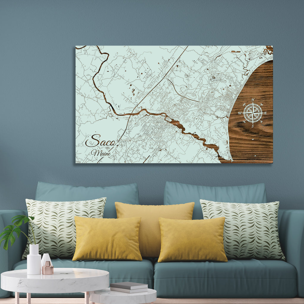 Saco, Maine Street Map – Fire & Pine