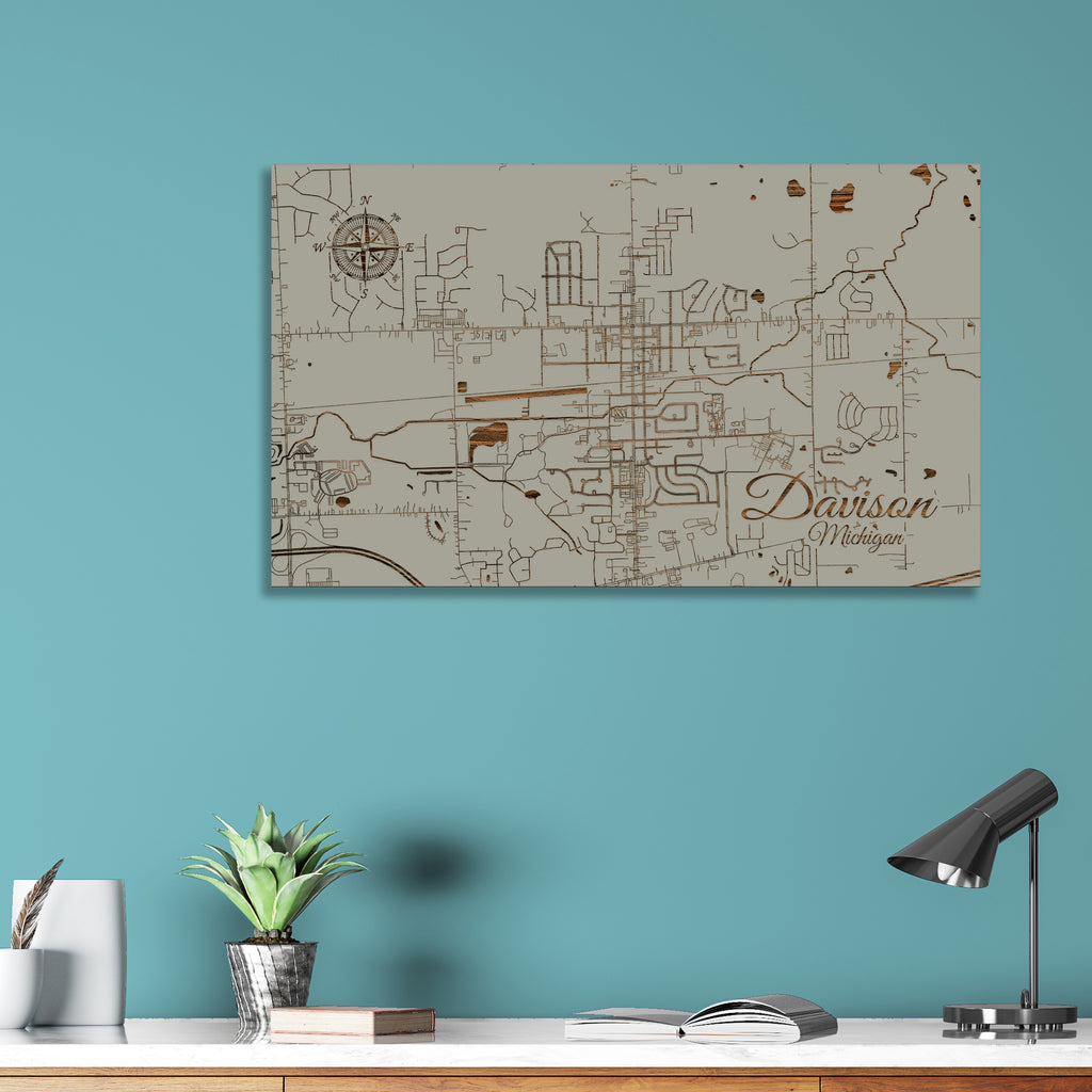 Davison, Michigan Street Map – Fire & Pine