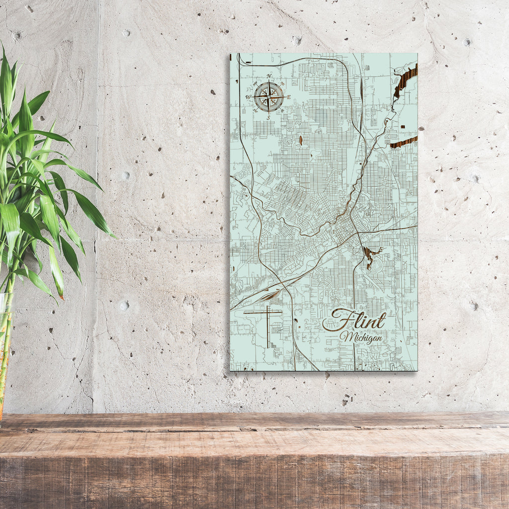 Flint, Michigan Street Map – Fire & Pine