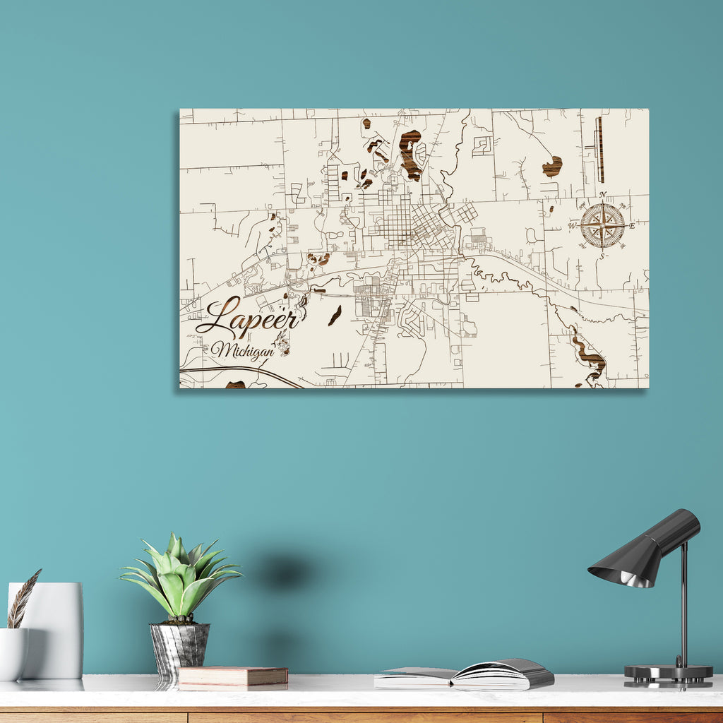 Lapeer, Michigan Street Map – Fire & Pine