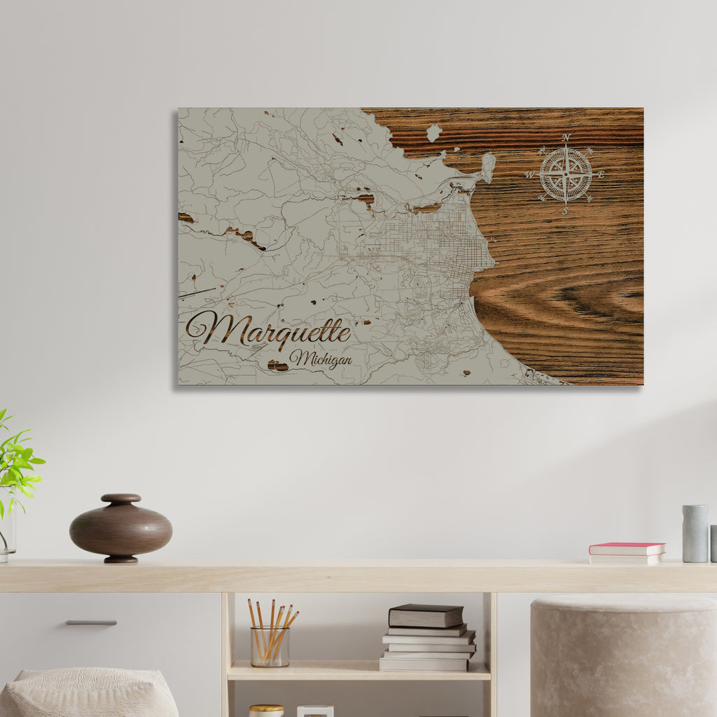 Marquette, Michigan Street Map – Fire & Pine