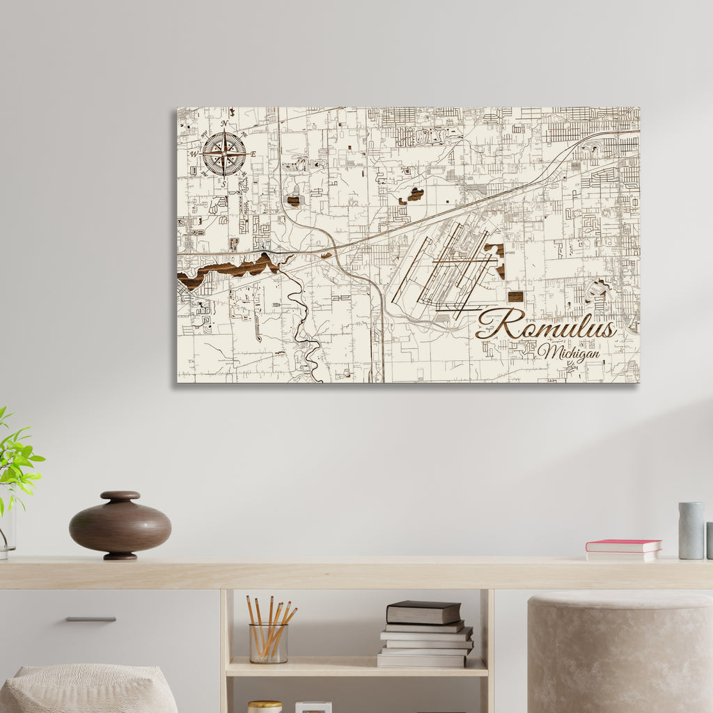 Romulus, Michigan Street Map | Fire & Pine