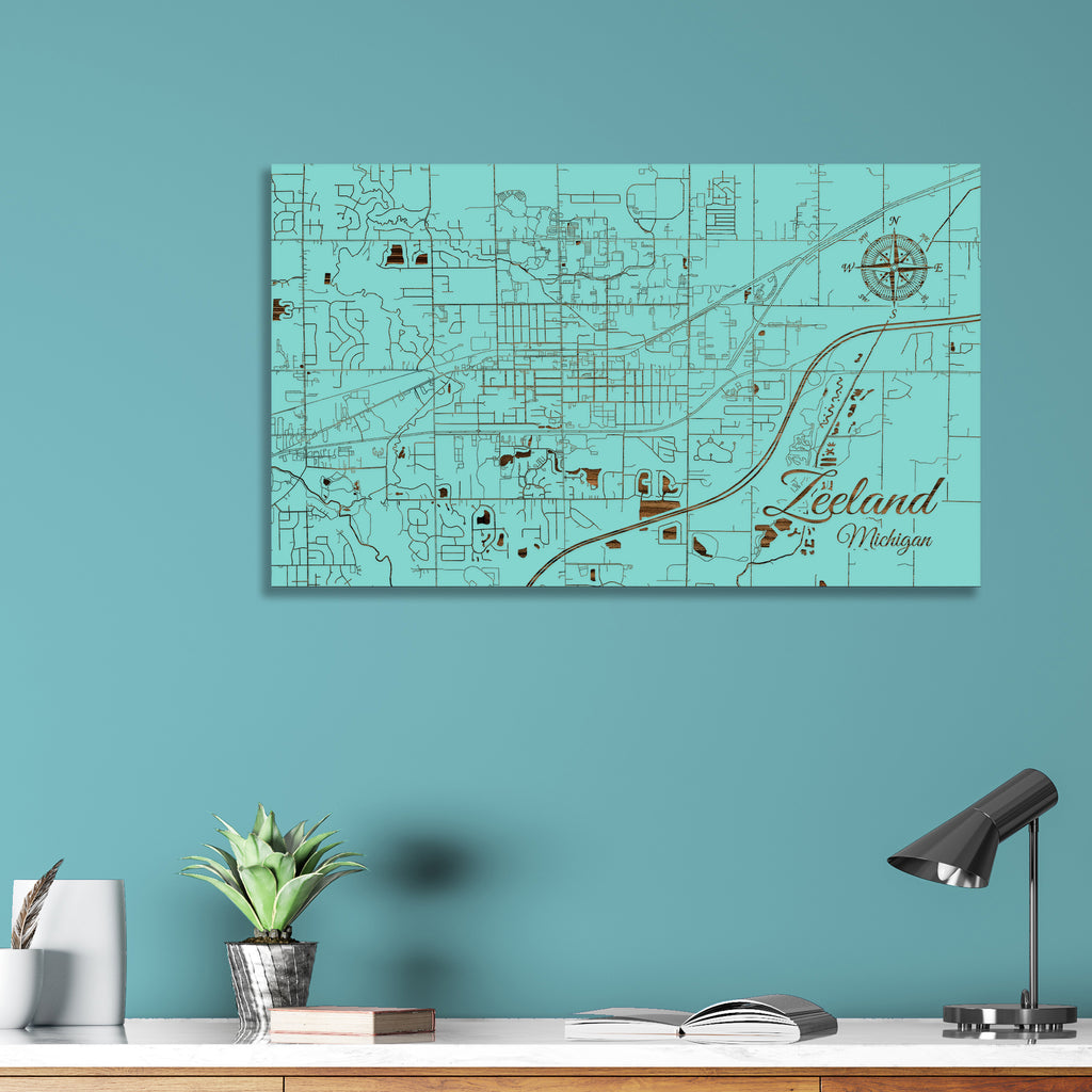 Zeeland, Michigan Street Map – Fire & Pine