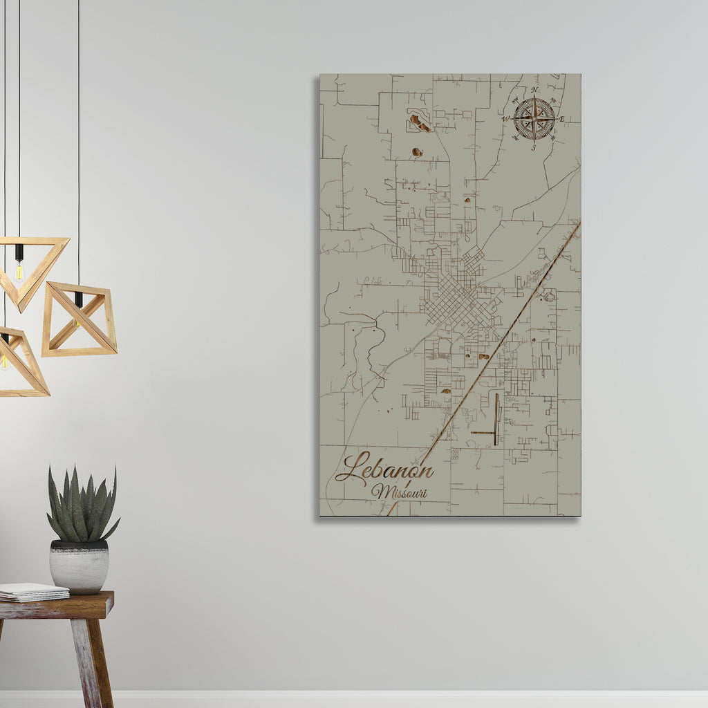 Lebanon, Missouri Street Map – Fire & Pine