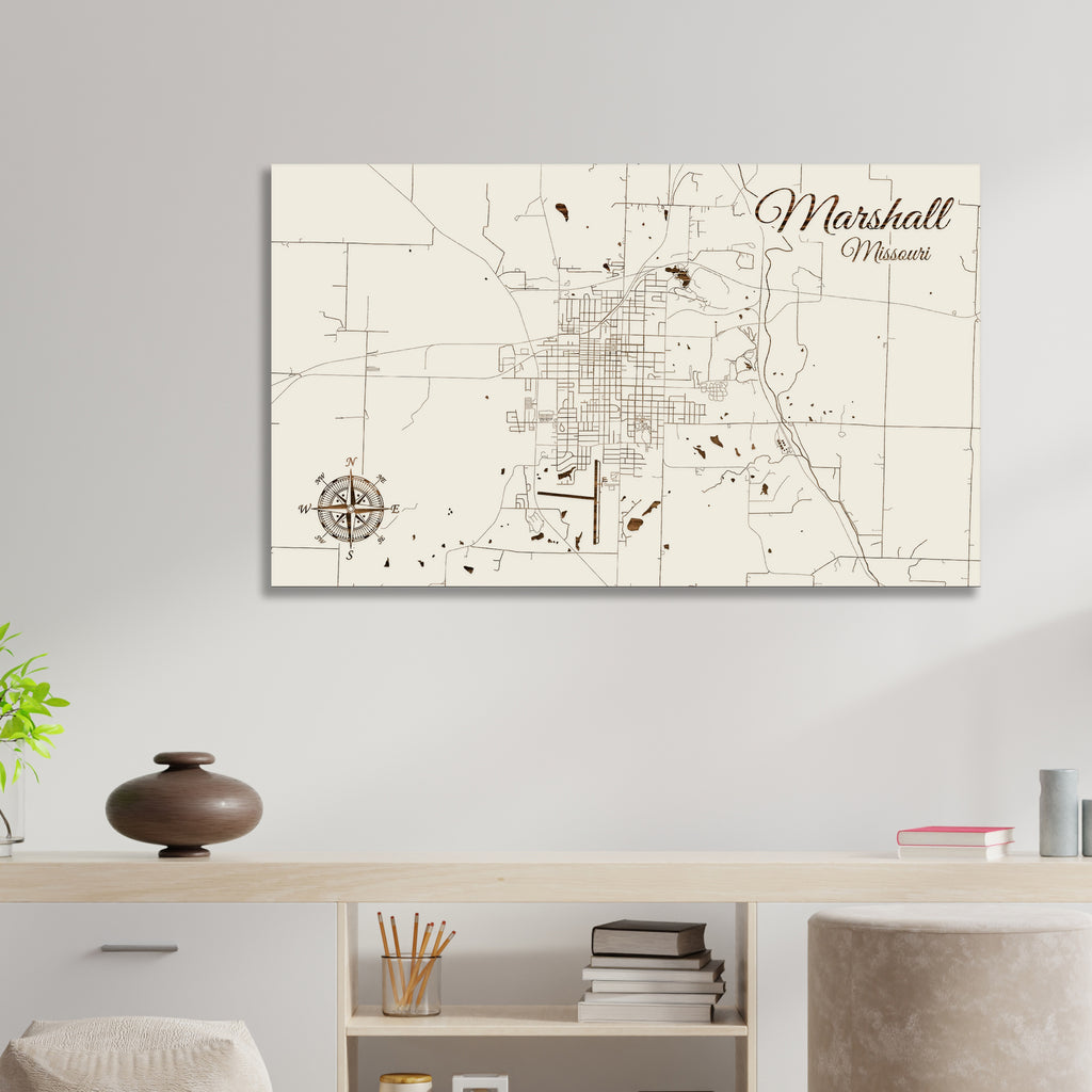 Marshall, Missouri Street Map – Fire & Pine
