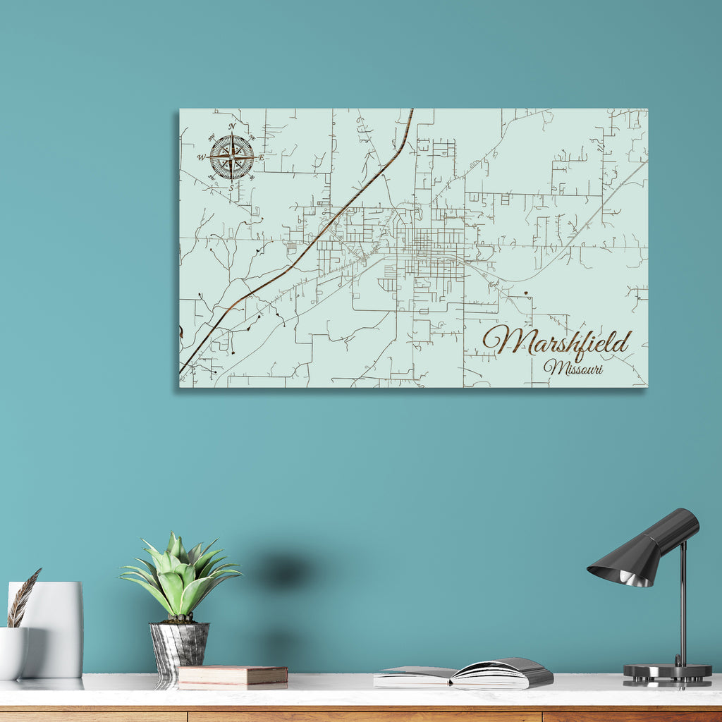 Marshfield, Missouri Street Map – Fire & Pine